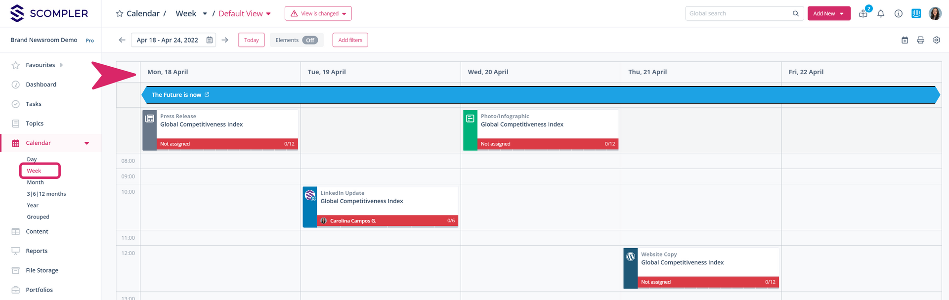 How to work in the calendar view